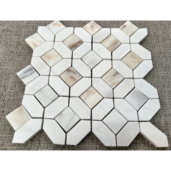 Tileville Eclipse Calacatta Gold Hexagon Marble Mosaic Tile - Wayfair Canada